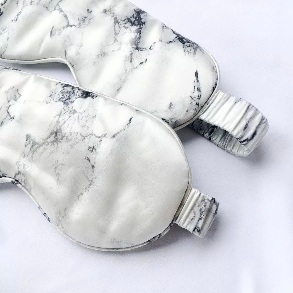 100% Pure Silk Anti-Ageing Marble Eye Mask – Wee Bands